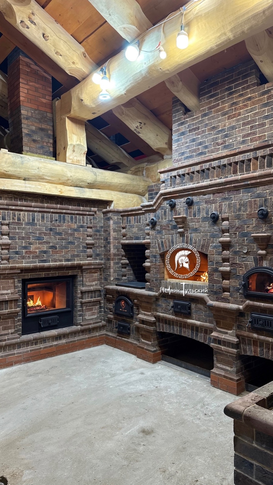 Барбекю комплекс из кирпича в Нео-Тульском стиле