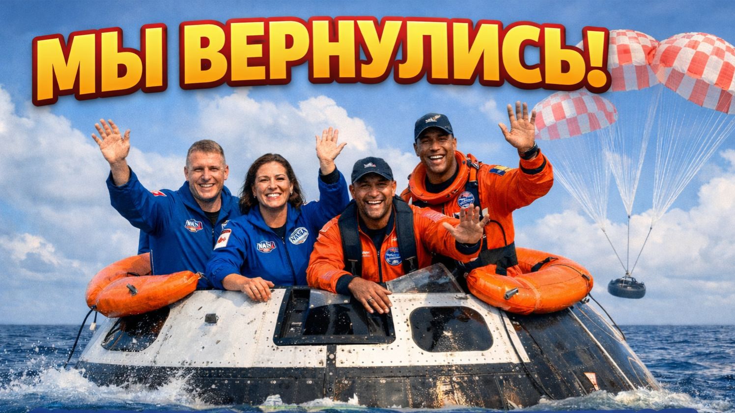 NASA встречает рекордсменов «Артемиды II». Экипаж вернулся на Землю.