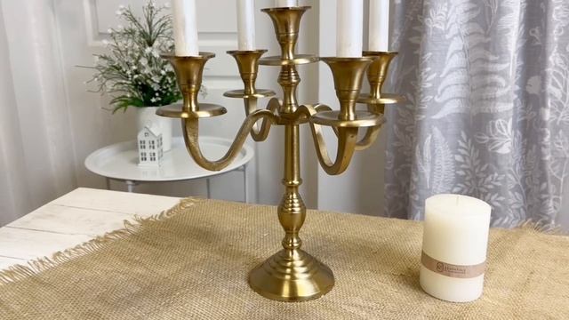 Канделябр ЭТРУА на 5 свечей, металл, золотой, 30 см, A67102220-1