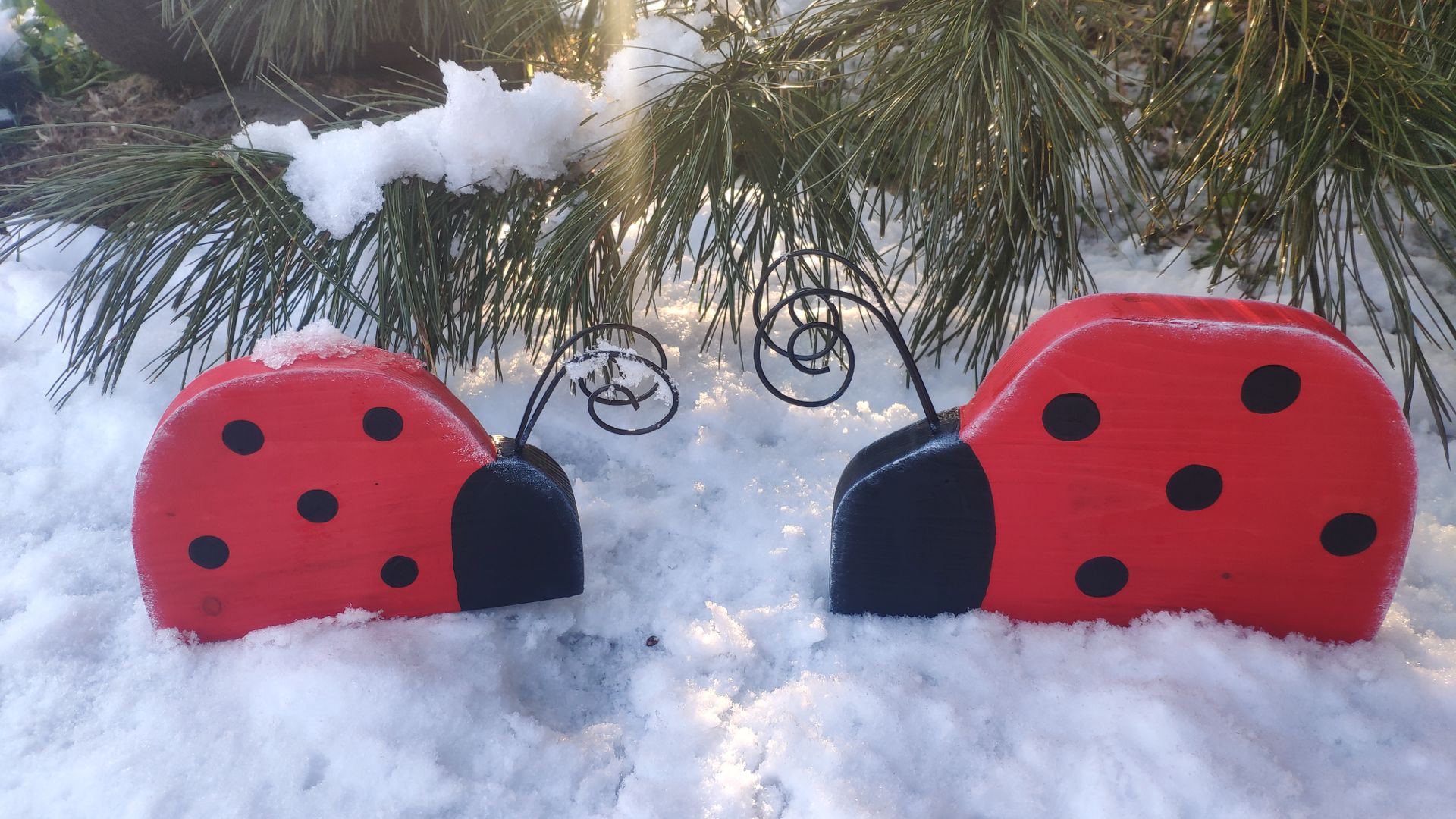 Божьи коровки из дерева Садовые Поделки ИДЕИ из дерева Старых досок своими руками