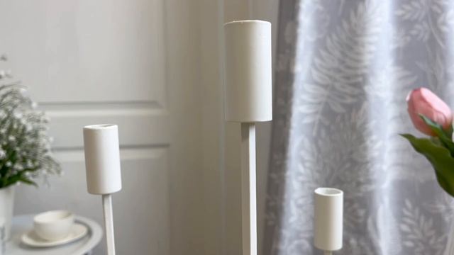 Набор подсвечников СЕРПЕНТЕ, металл, белый, 32 см, 26 см и 20, 3 шт., 2016649