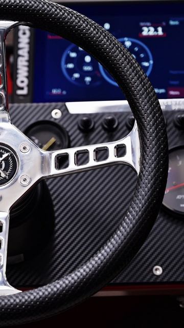 Штурвал производства компании Росомаха для лодок