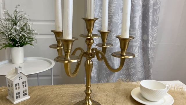 Канделябр БОЖУАР на 5 свечей, металл, золотой, 30 см, A67102220-2