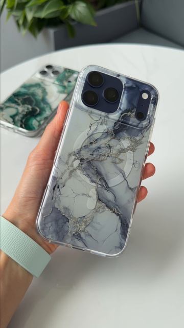 Силиконовый мраморный чехол для iPhone 16-17 серии