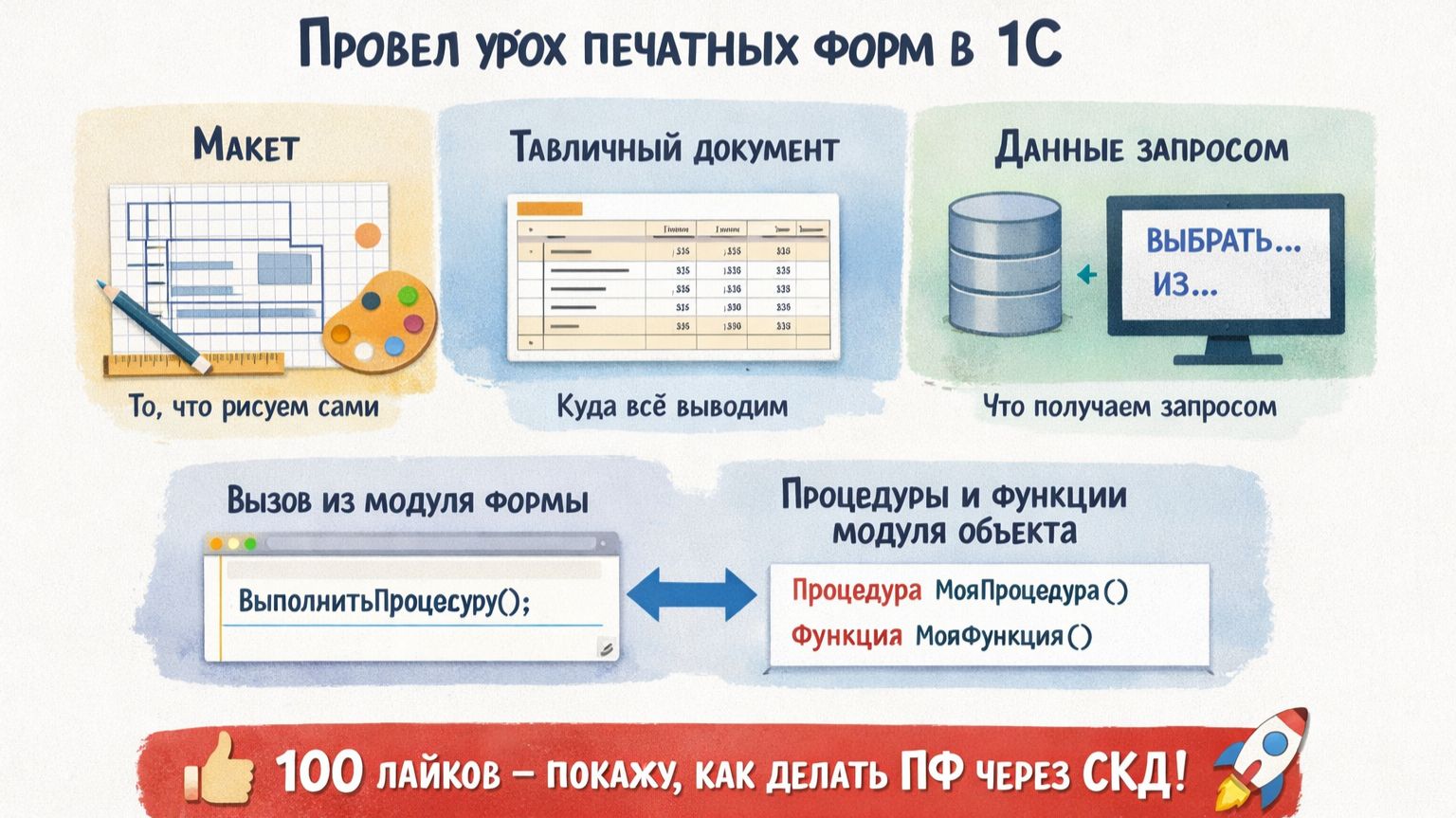 Как создавать Печатные формы в 1С