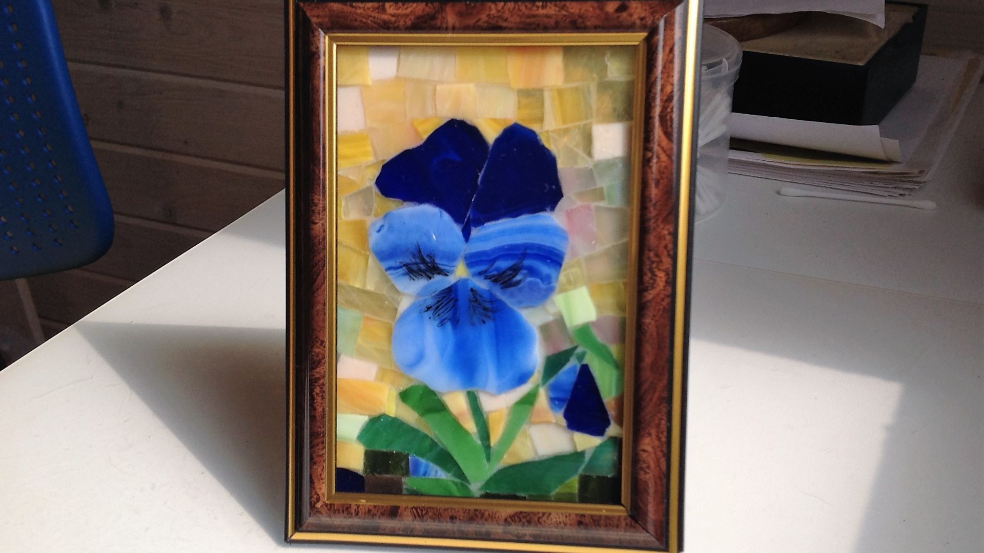 Стеклянная мозаика Мастер-класс Анютины глазки