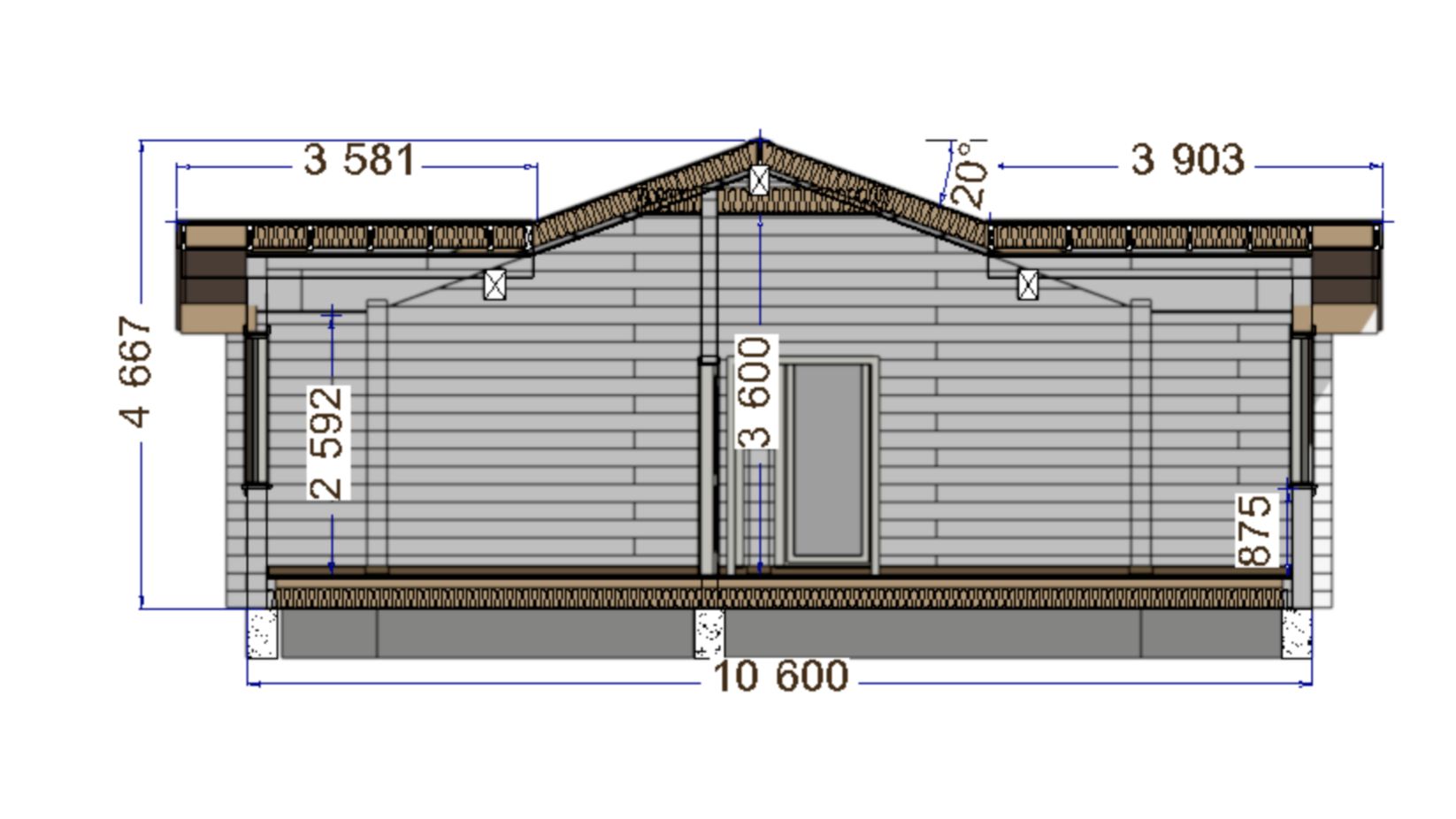 Кд241, Дом 10.4х12.7м, 95,4м2