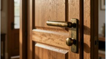 Установка ручки с защелкой в межкомнатную дверь.