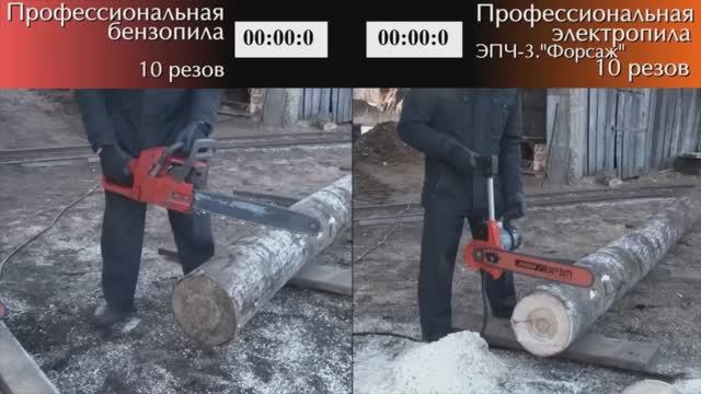 Мощная электропила против профессиональной бензопилы