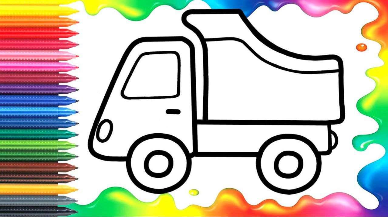 Мультик для детей-Рисование Грузовика для детей/Как нарисовать ГРУЗОВИК