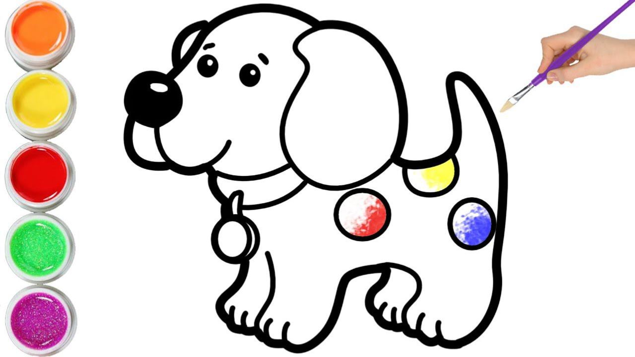 Мультик для детей-Рисование собаки для детей/Как нарисовать СОБАКУ