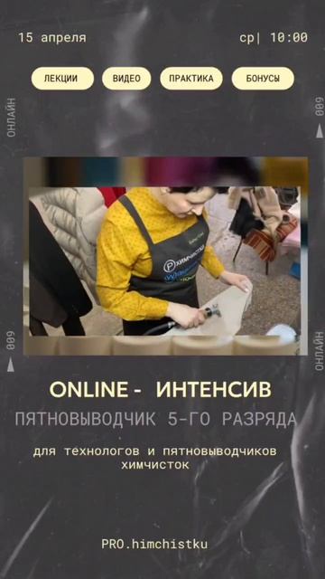Онлайн интенсив Пятновыводчик 5-го разряда