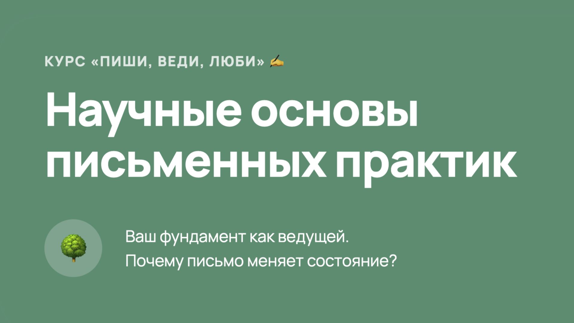 О курсе Пиши, веди, люби