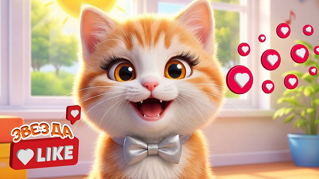 КОТЁНОК Мяу-Мяу 🐱 Детская песенка про котика + Весёлый мультик для малышей + Песни для детей