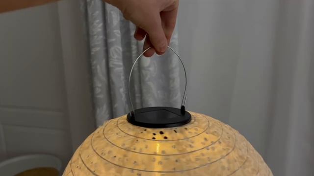 Подвесной светильник на солнечной батарее Solar ЦИНДАО, текстиль, бежевый, 30 см, AF5000930-1