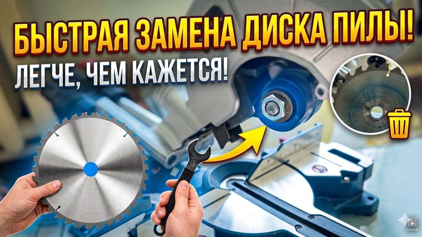 Как поменять диск на торцовочной пиле Practyl