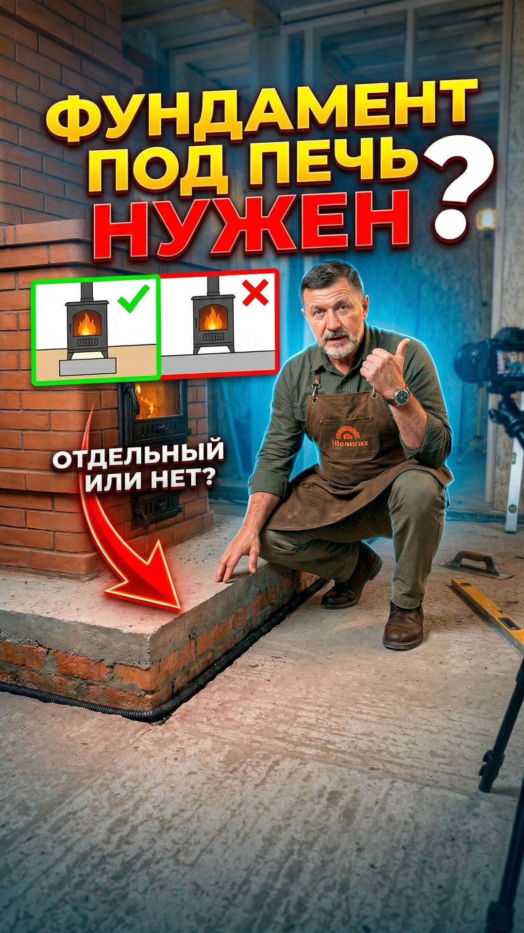 Из-за этой ошибки печь начинает трескаться  #shorts #фундаментподпечь #diy