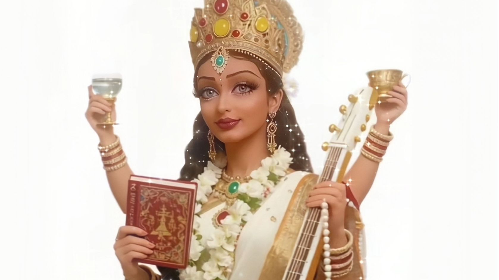 Мантра Сарасвати 🦢🦢🎼🎶🪕🎻📖🪔🪔🪔