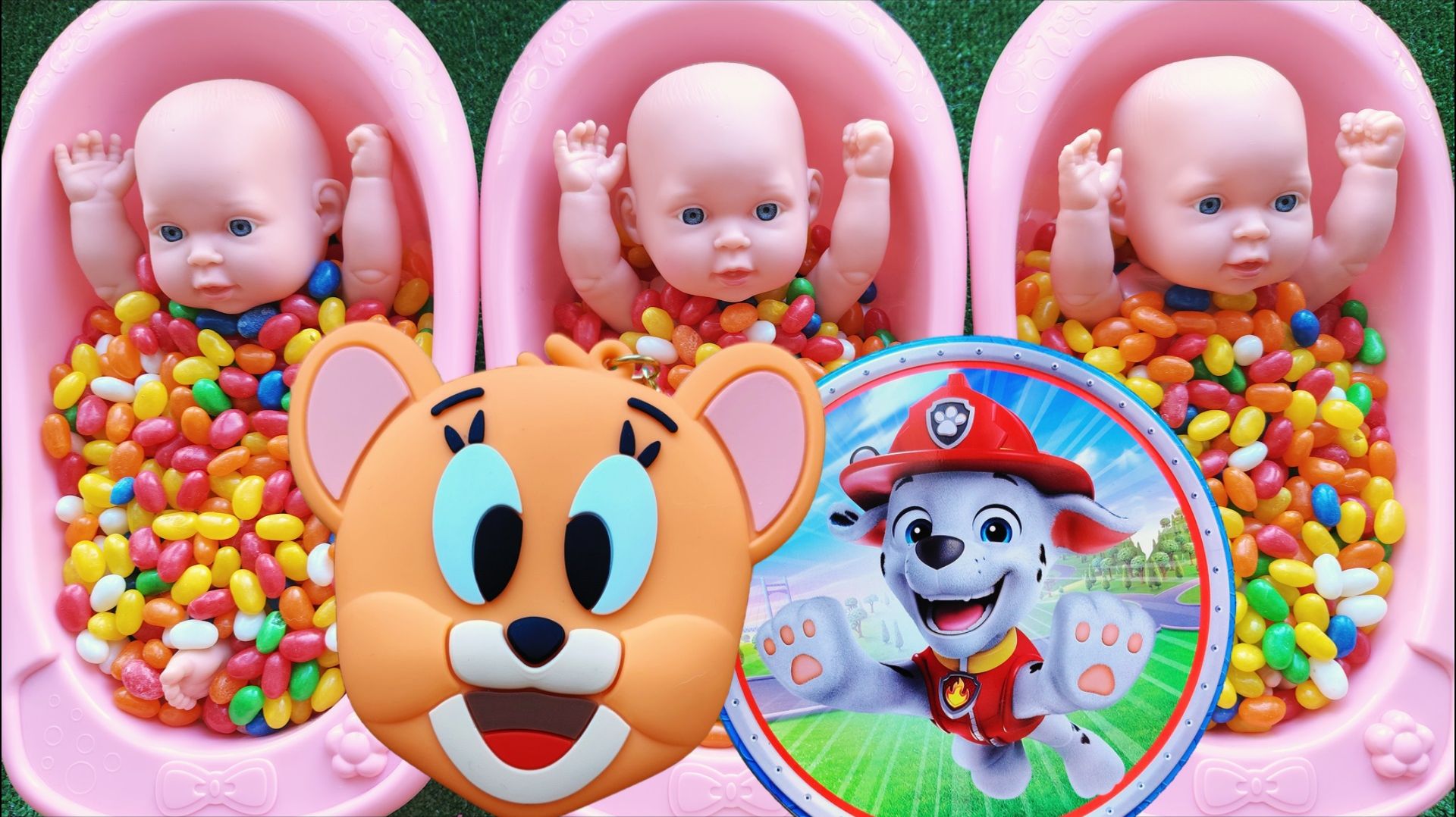 Распаковка банок Щенячий патруль / Ванночки с пупсами / АСМР звуки конфет и игрушек