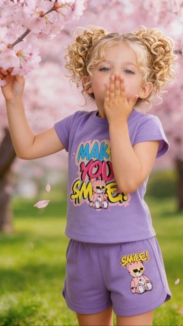 WB: 918150255 - Летний костюмчик (футболка и шорты) с принтом от "Бонито Кидс" на весну и лето