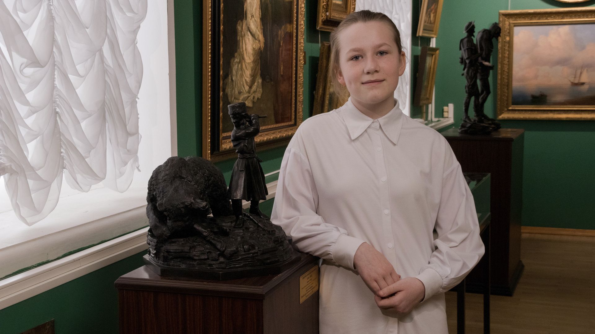 Проект «Юный экскурсовод». Алина Жиркова о скульптуре «Охота на медведя» Н.И. Либериха.