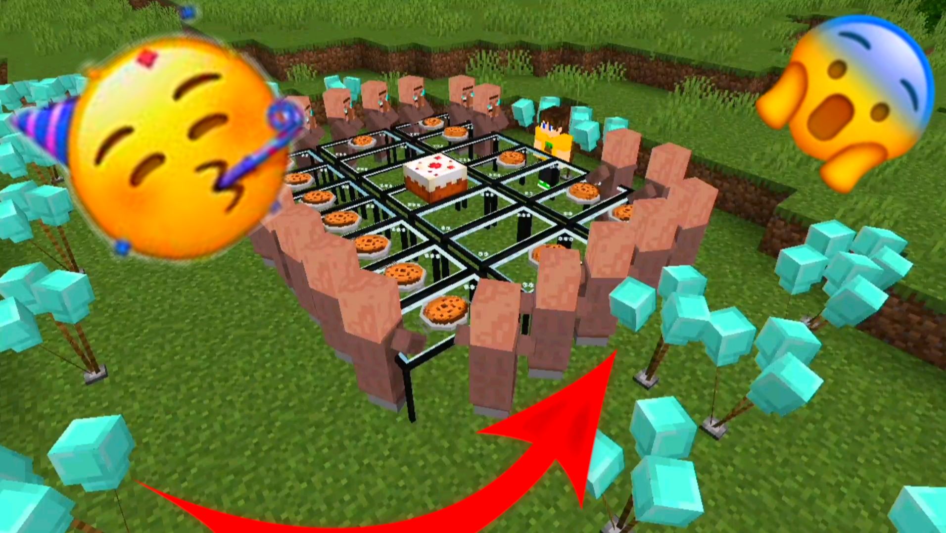 Вот как мы с жителями отметили день рождение моего канала в minecraft | ДимА4 minecraft!