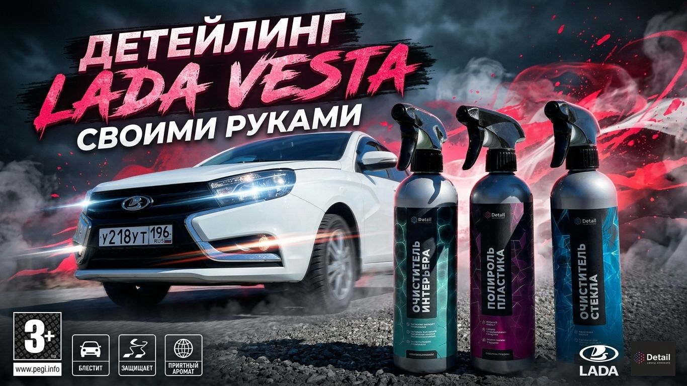 🔥LADA VESTA детейлинг СВОИМИ РУКАМИ/Личный ВЛОГ🔥