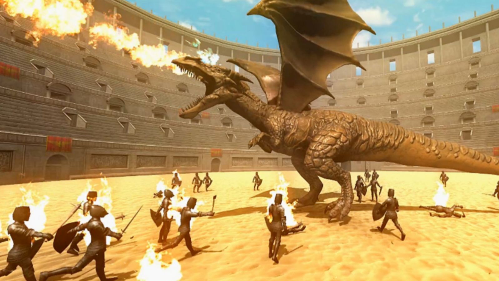 БИТВА НА АРЕНЕ 😱 ДРАКОН Против ДРЕВНИХ ВОИНОВ 🔥 BEAST BATTLE SIMULATOR