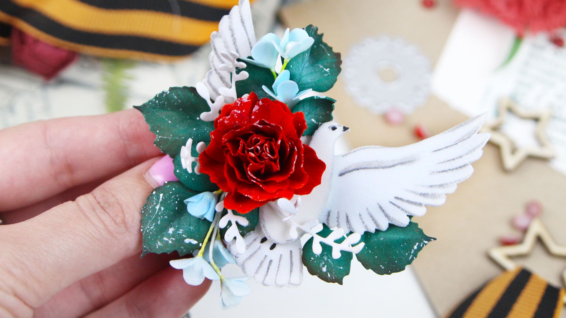 Красивая БРОШЬ из фоамирана на 9 МАЯ ⭐ ИДЕИ своими руками⭐