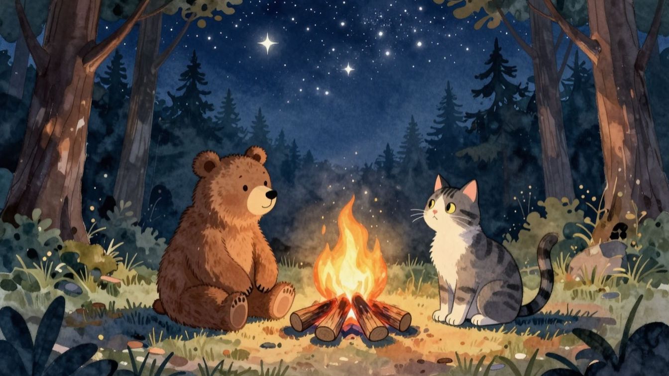 Первый ночной костер!