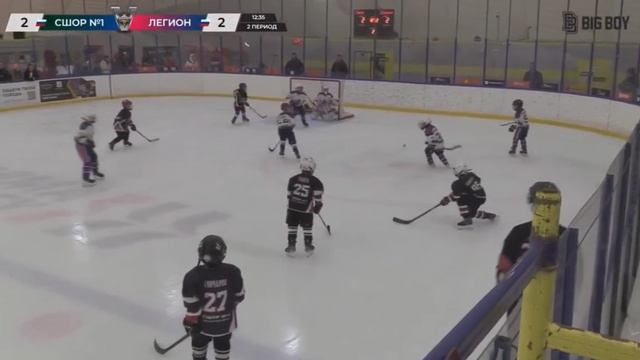 12. Игра с СШОР1 - отброс шайбы через центр и перехват