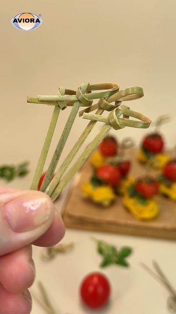 Декоративные пики из бамбука "Узелок" 60 мм AVIORA