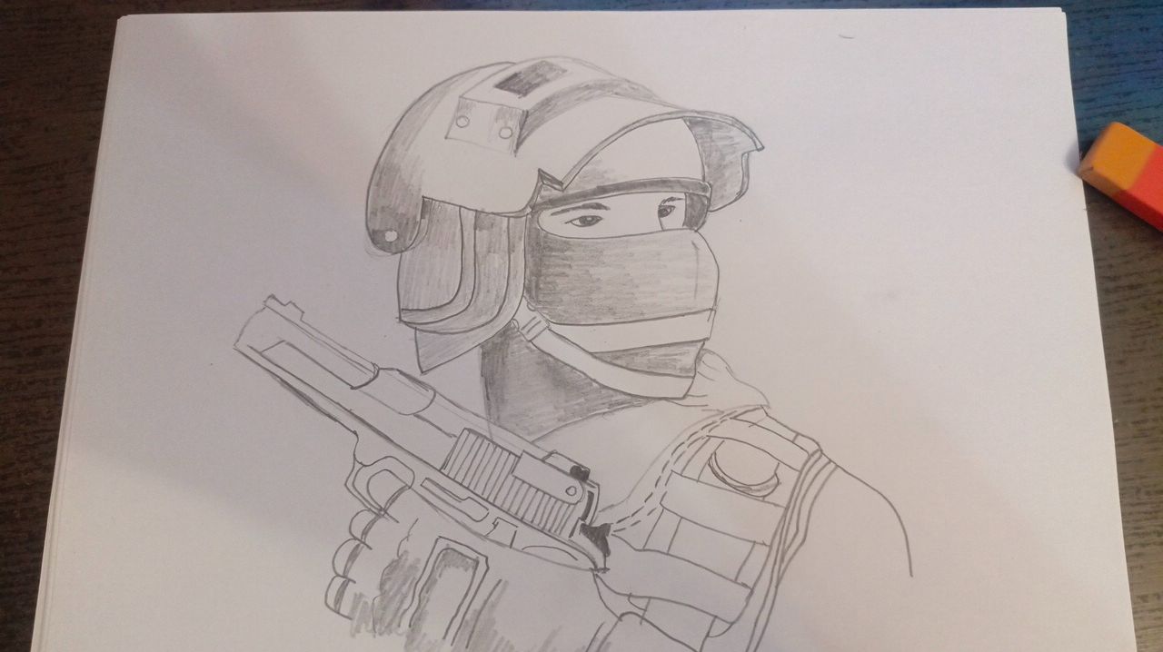 Как нарисовать Военного / Рисуем военного в каске простым карандашем