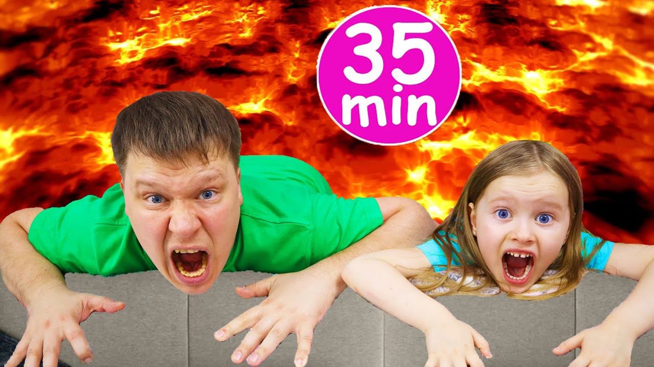 Пол это лава и другие челленджи от Миланы с папой