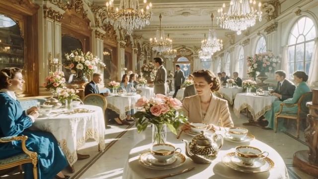 🩷🌸🌺💕🌄🔆🫧𓇼𓏲*ੈ✩‧₊˚🌊 Тихое утро в весеннем кафе 1950-х у моря 🌊‧₊˚✩*ੈ 𓇼𓏲 🫧🔆🌄💕🌺🌸🩷