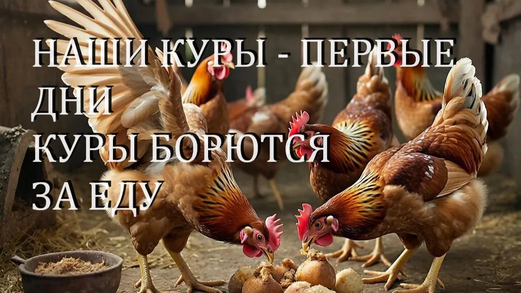 НАШИ КУРЫ - ПЕРВЫЕ ДНИ В КУРЯТНИКЕ. БОРЬБА ЗА РЕСУРСЫ