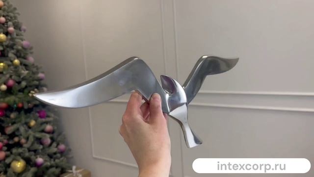 Настенный декор ПОЛЕТ ЧАЙКИ, металл, серебряный, 47x18 см, 1744900