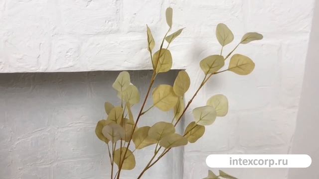 Искусственная ветка УТОНЧЕННЫЙ ЭВКАЛИПТ светлый, текстиль, пластик, 98 см, 2037997-1