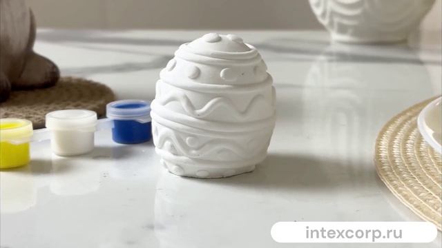 Пасхальный набор для творчества КРАШЕНКИ-РАСКРАСКИ, пластик, 4 шт., 4 краски, кисточка, 492403010