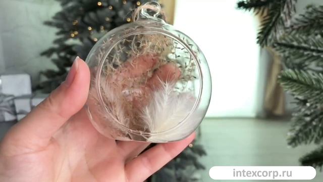 Стеклянный шар с композицией РОСИНКА в лесу, 8 см, 2016870-1