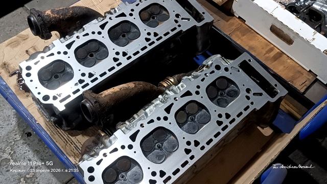 Шлифовка ГБЦ Мерседес V-образный.