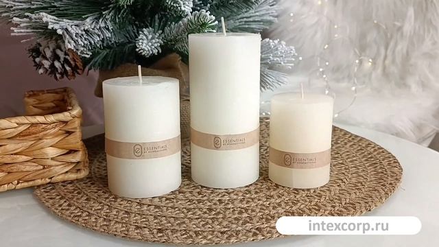 Свеча столбик ЭССЕНШИАЛ УАЙТ, парафин, 10х7 см, 420007030