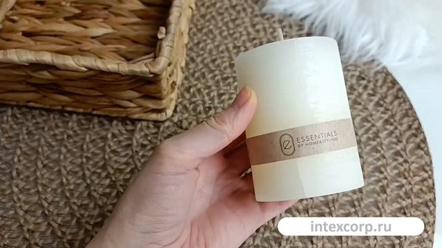 Свеча столбик ЭССЕНШИАЛ УАЙТ, парафин, 8х6 см, 420007020