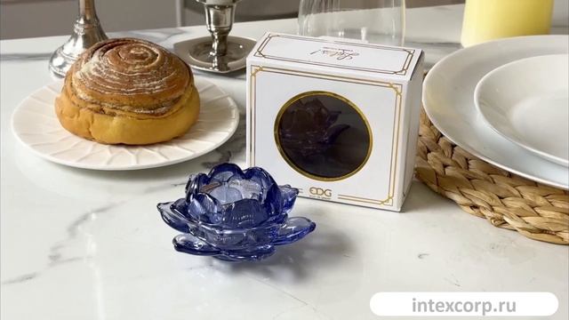 Подсвечник для чайной свечи НЕБЕСНЫЙ ЛОТОС, стекло, 10 см, 107346-80