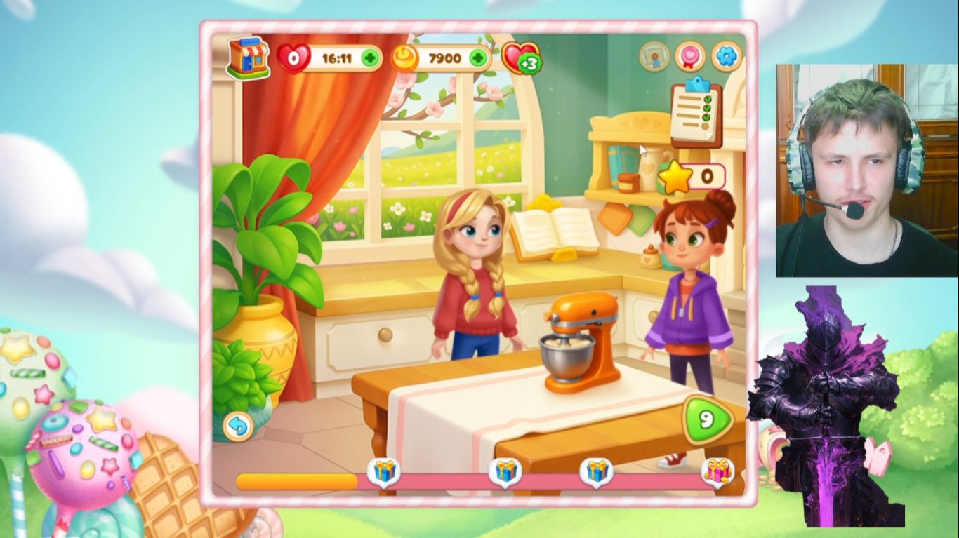 тёмный рыцарь прошёл 2 ур. в мине игре с трудом очень сложные в долине сладостей. 42 серия.