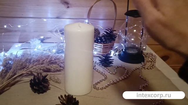 Свеча столбик, белая, 7х17 см, 079701-свеча