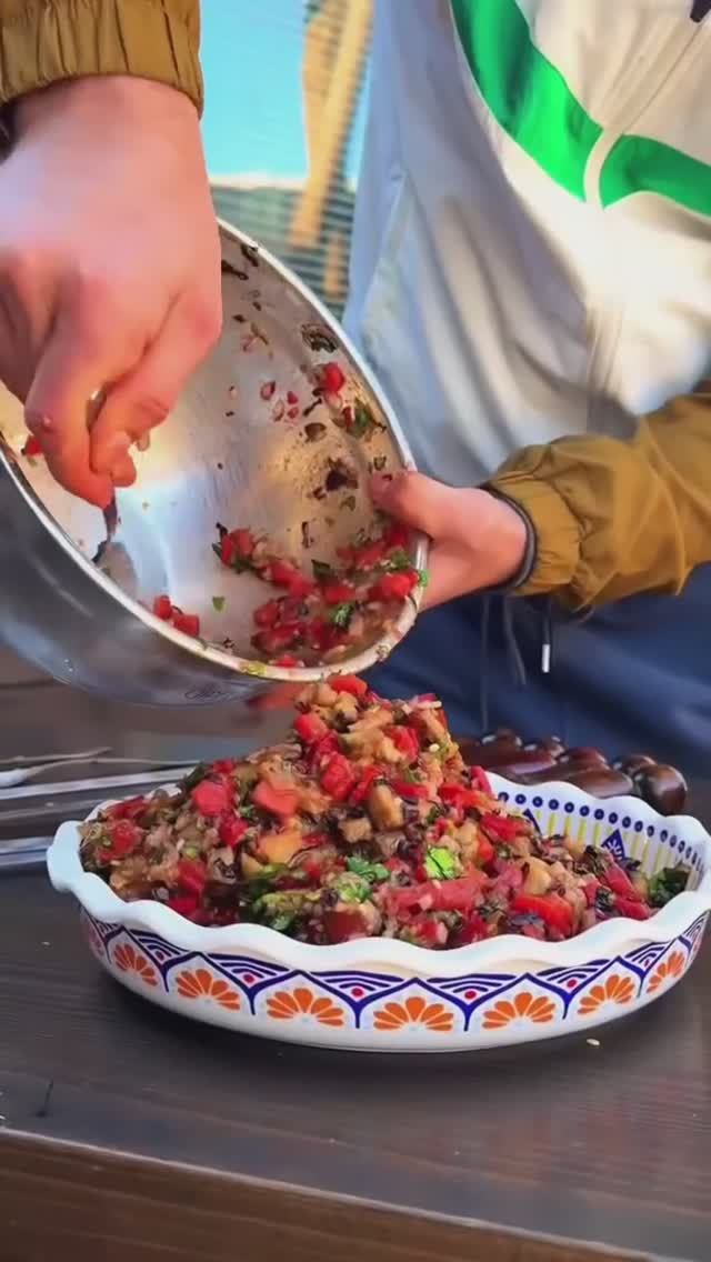 Салат с печёными овощами на мангале🥗