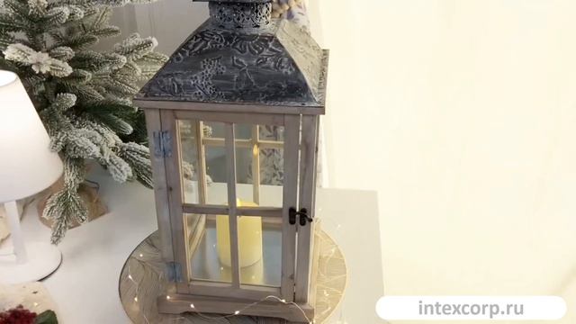 Подсвечник-фонарь АУДЭТАЙН, деревянный, 54 см, 520992