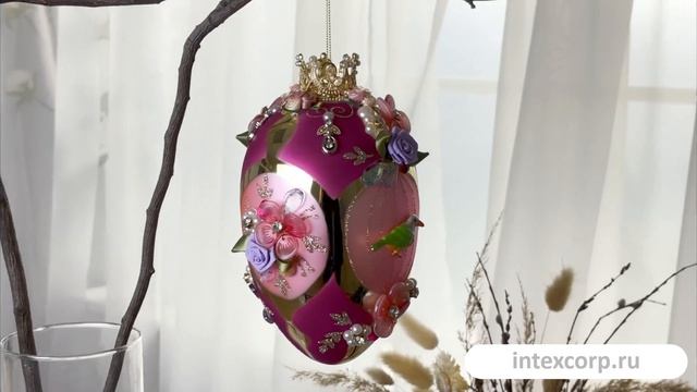 Коллекционное пасхальное украшение - яйцо ПТИЧКА ТРОПИКАНОЧКА, MR36-54210