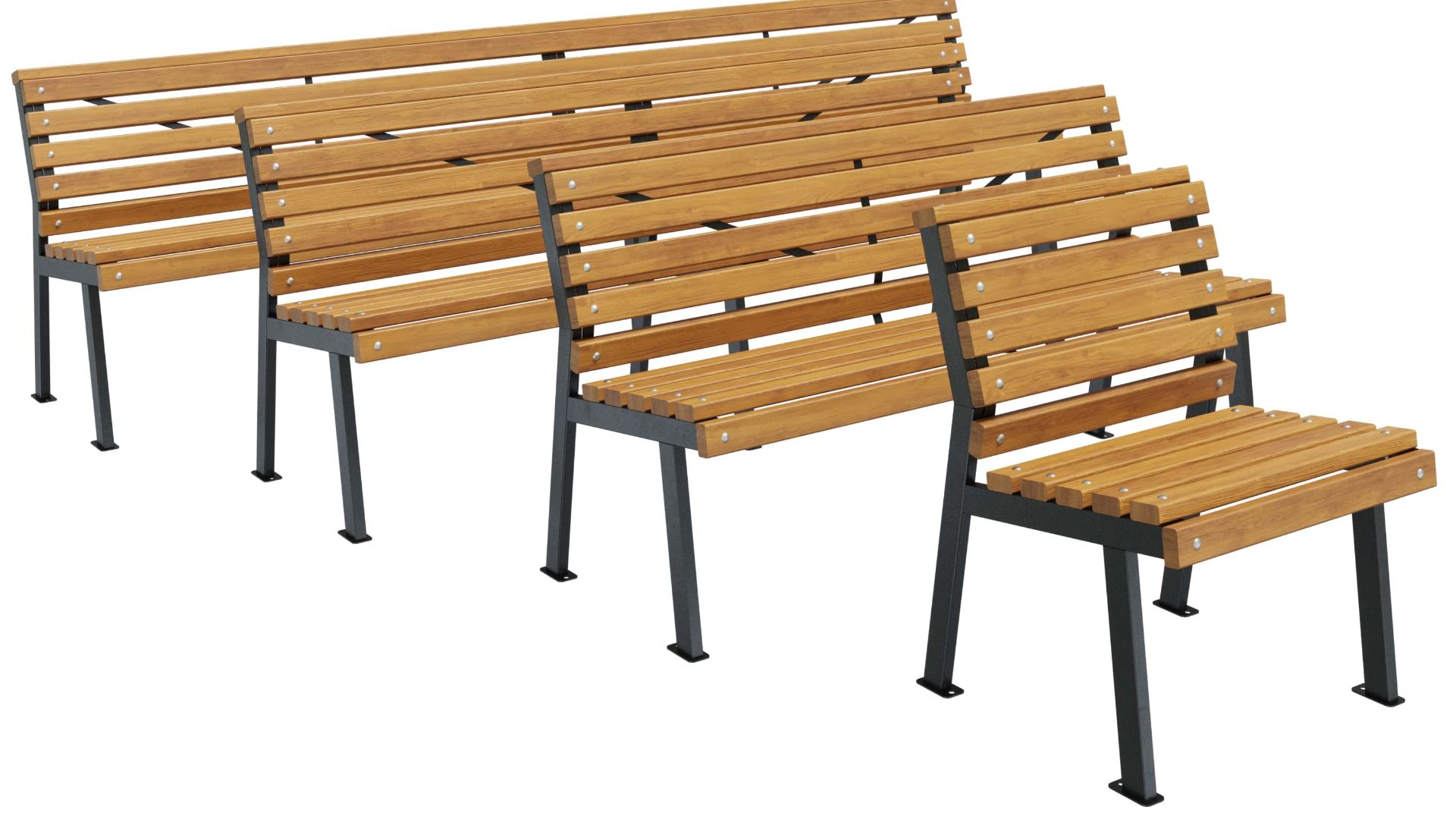 Скамейка стальная «Модерн» без подлокотников от компании Хоббика